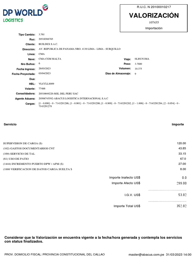 Valorización: Tipo Cambio | PDF