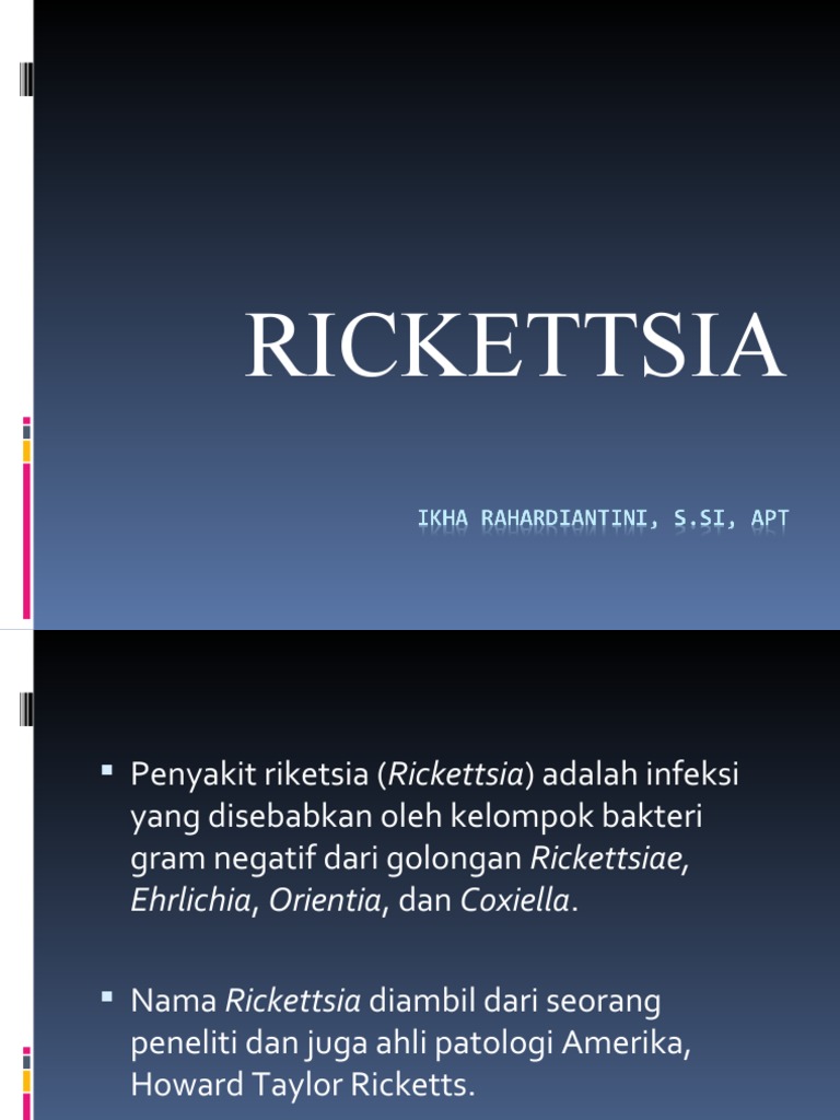 Penyakit Rickettsia: Infeksi, Gejala, dan Terapi | PDF