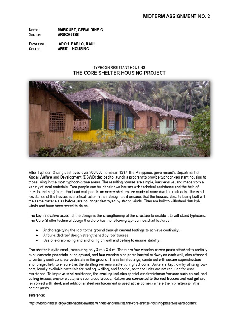 Midterm Assignment No. 2: Marquez, Geraldine C. ARSCH51S6 | PDF