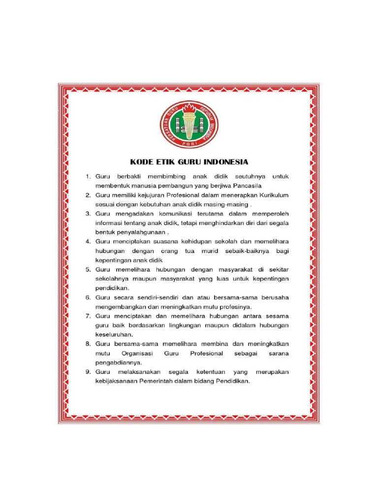 Kode etik guru | PDF