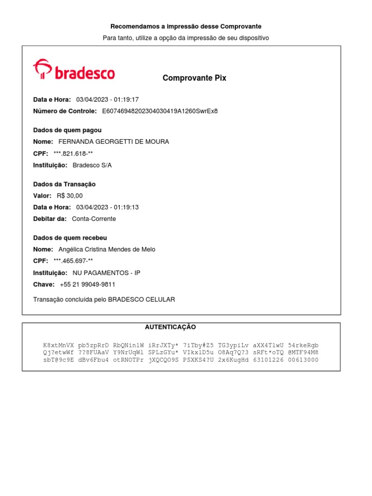 Imprima seu Comprovante Pix | PDF