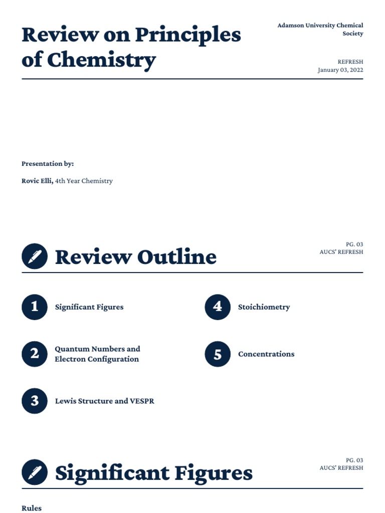 Principles of Chemistry Review Notes | PDF
