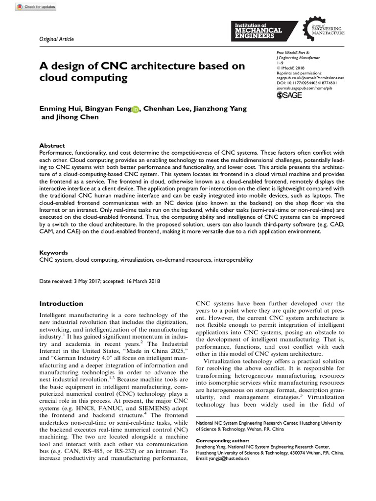 A Design of CNC Architecture Based On Cloud Computing | PDF | Cloud ...