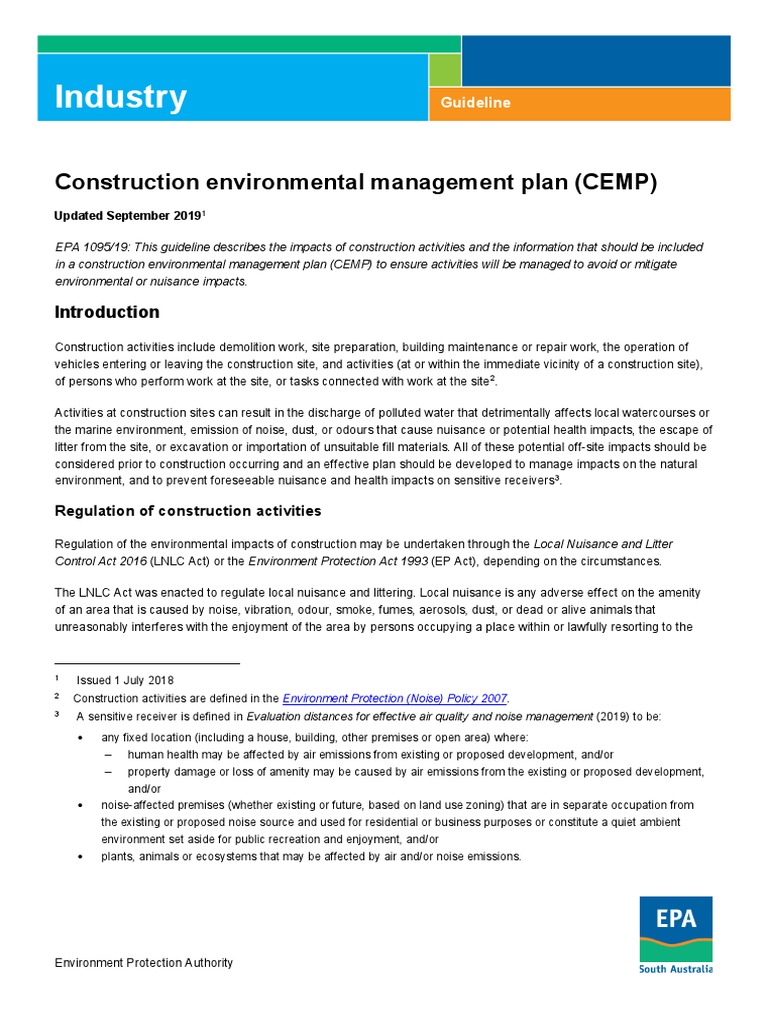 Construction Environmental Management Plan | PDF | Waste | Waste Management