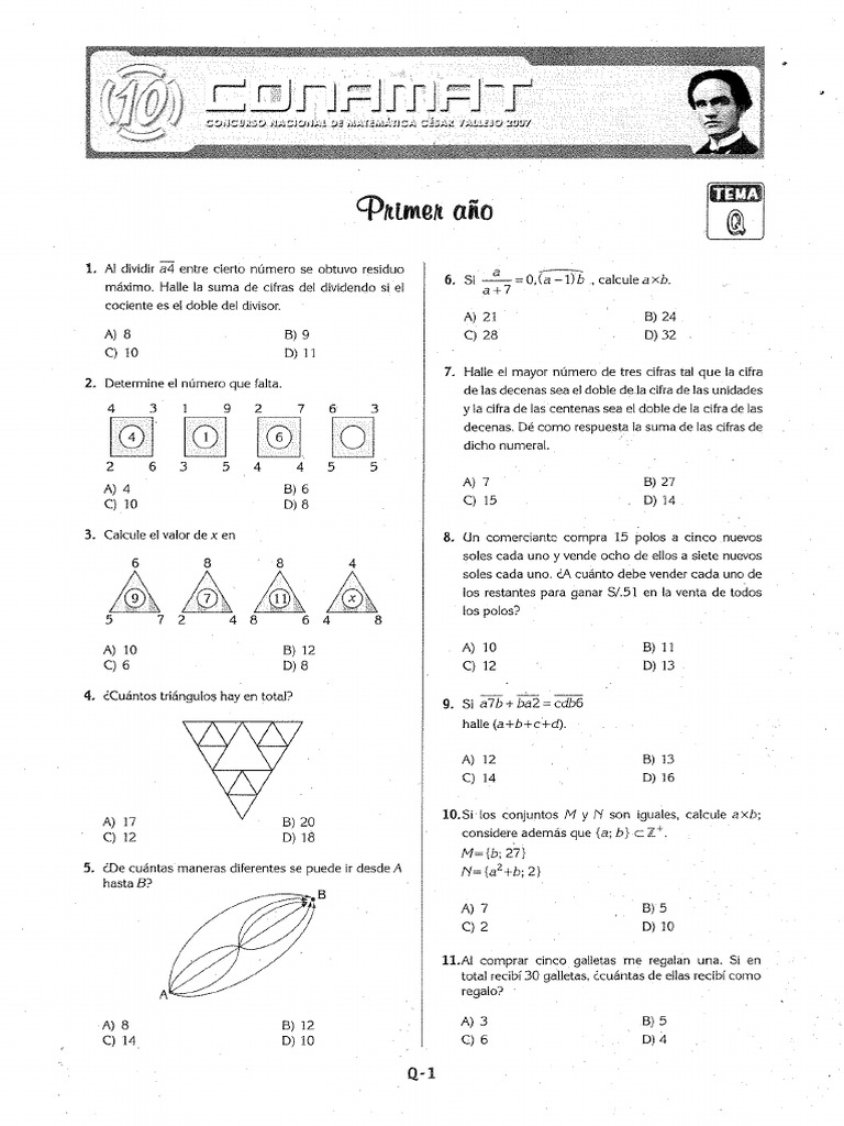 Examen Conamat Primero | PDF