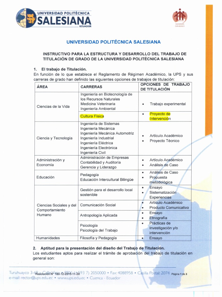 Instructivo para Los Trabajos de Titulación CCFF | PDF | Ingeniería | Diseño