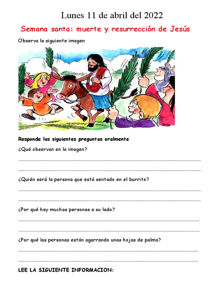 Ficha Religion 3° Grado | PDF