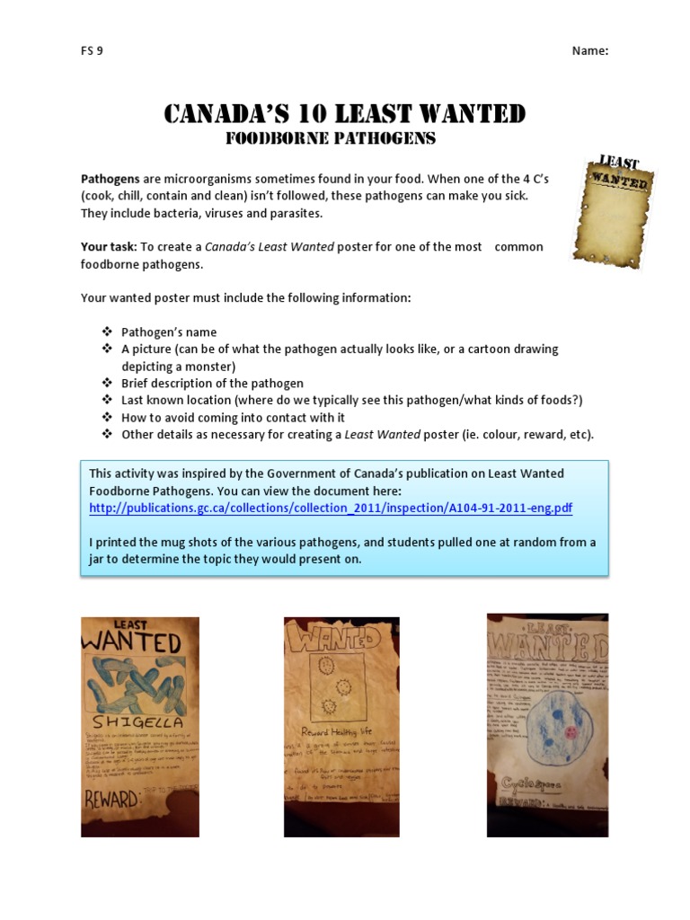 Canada'S 10 Least Wanted: Foodborne Pathogens | PDF