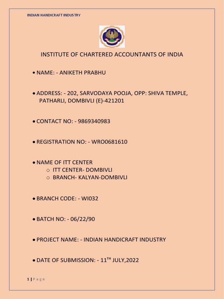 Handicraft | PDF | Business | Art