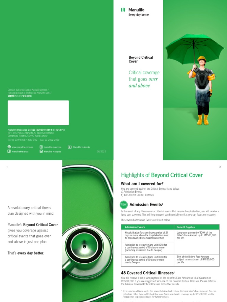 Manulife Beyond Critical 2023 | PDF | Insurance | Miscarriage