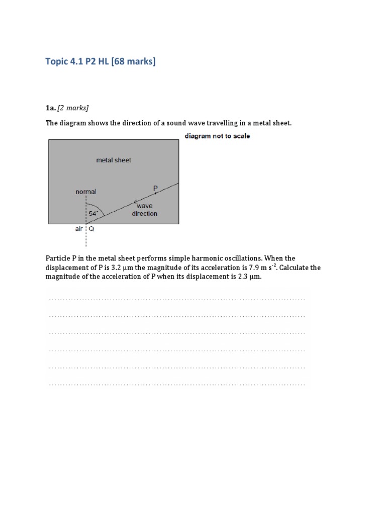 Topic 4 1 P2 Long Questions Pdf Waves Sound
