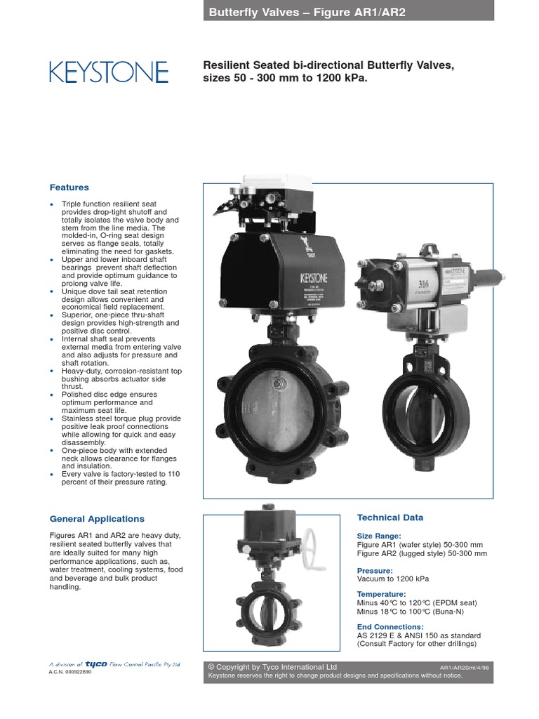 Butterfly Valve AR1 | PDF | Valve | Equipment