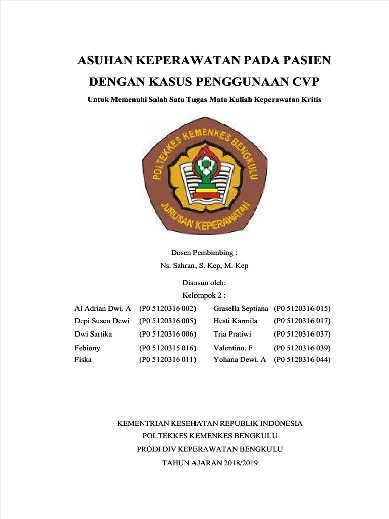PDF Asuhan Keperawatan Pada Pasien Dengan Kasus Penggunaan CVP - Compress | PDF | Bisnis ...