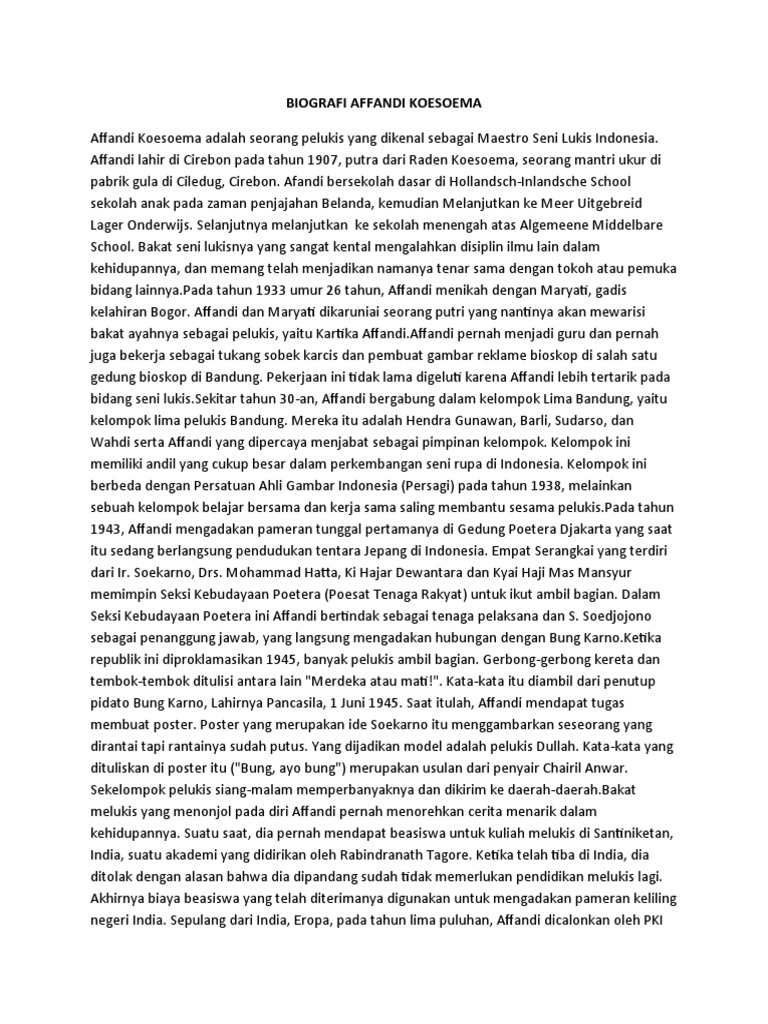 BIOGRAFI AFFANDI PANJANG | PDF