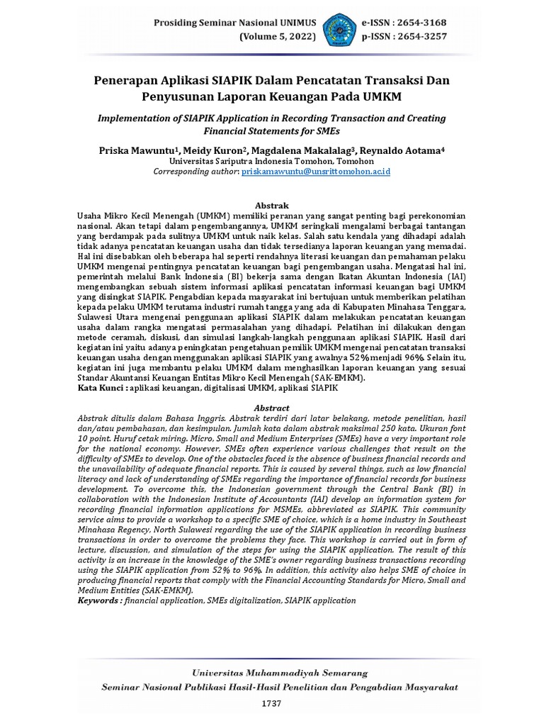 Penerapan Aplikasi SIAPIK Dalam Pencatatan Transaksi Dan Penyusunan ...