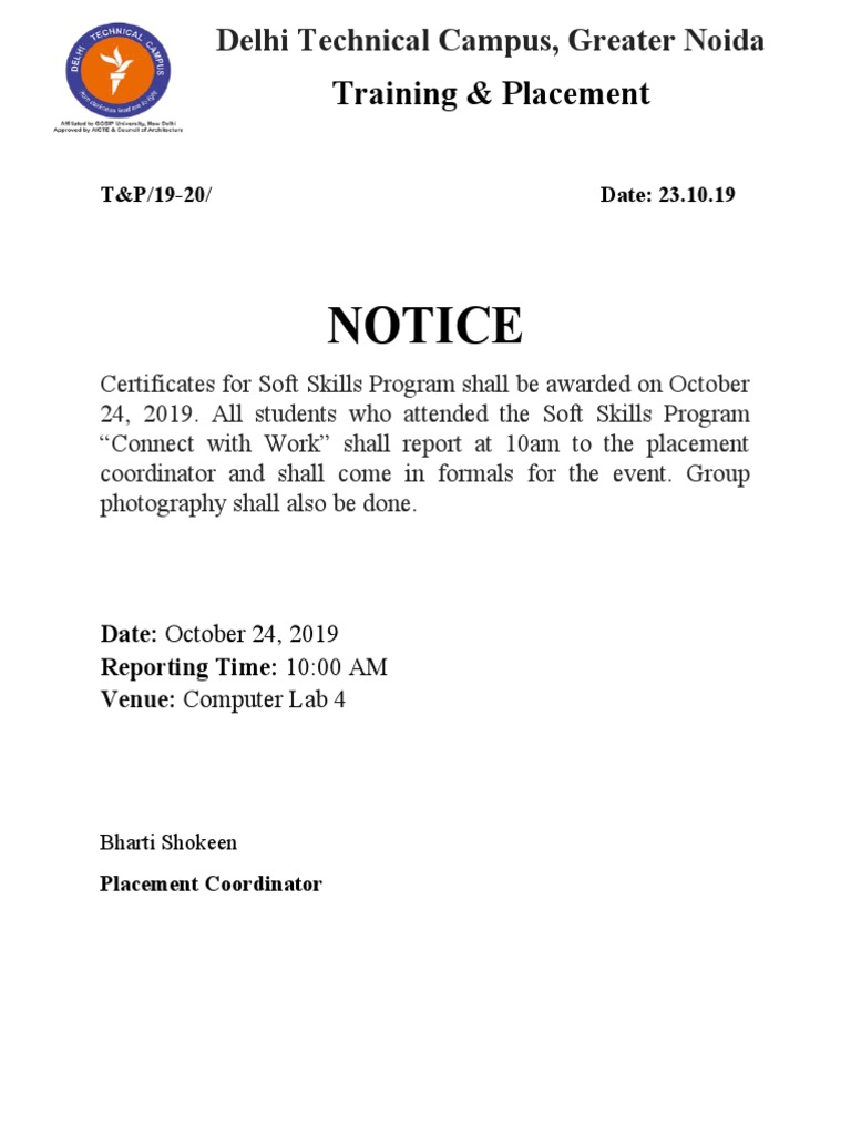 Soft Skills Program Certificate Notice | PDF