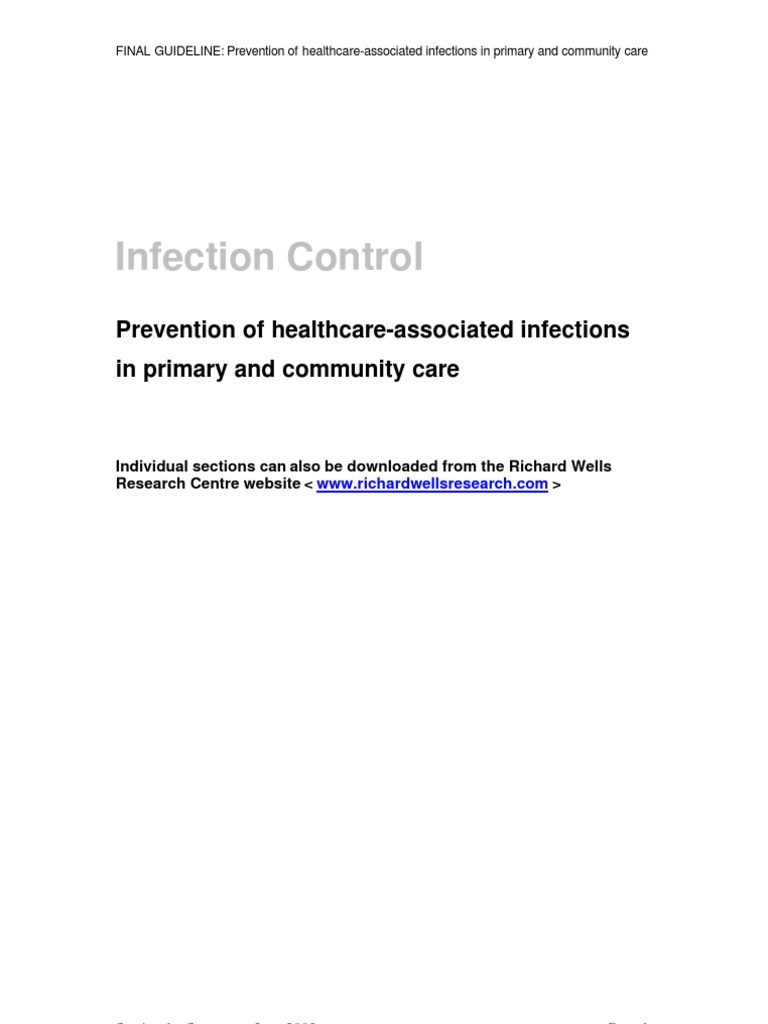 Infection Control Full Guideline | PDF
