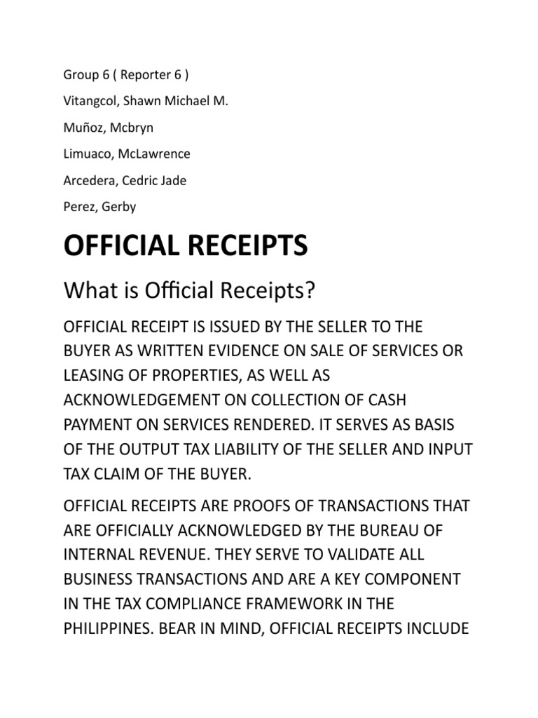 What Is Official Receipts? | PDF | Receipt | Invoice