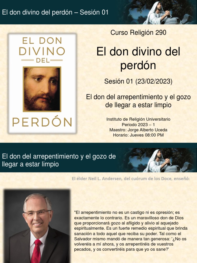 El Don Divino del Perdón y Arrepentimiento | PDF | Perdón | Expiación ...