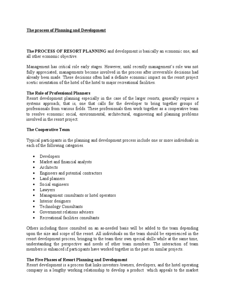 The Five Phases of Resort Planning and Development: Conceptualization ...
