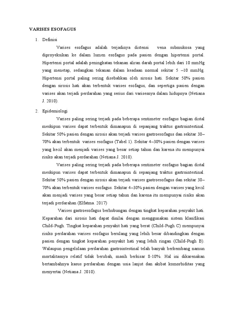 Varises Esofagus: Definisi dan Epidemiologi | PDF | Sains & Matematika