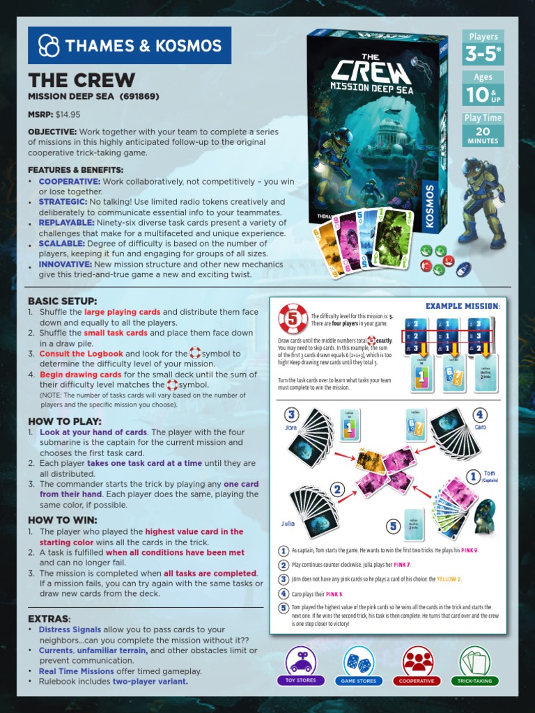 The Crew Mission Deep Sea Demo Sheet | PDF | Card Games | Entertainment