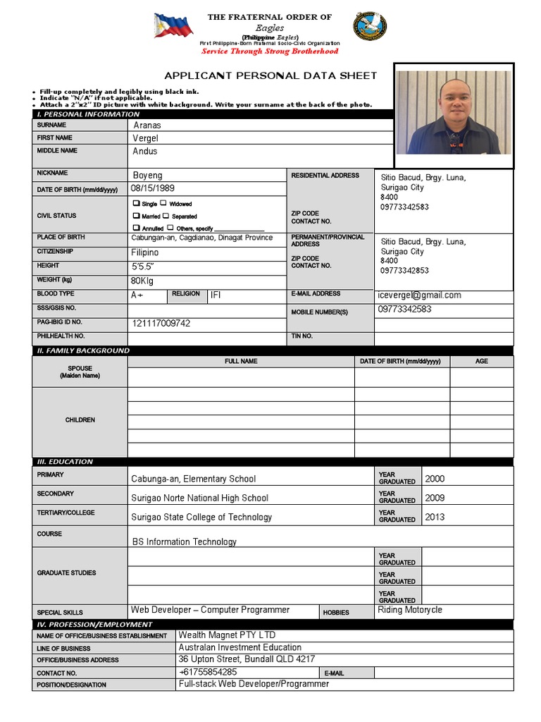 TFOE PE Form Application Form | PDF | Justice | Crime & Violence