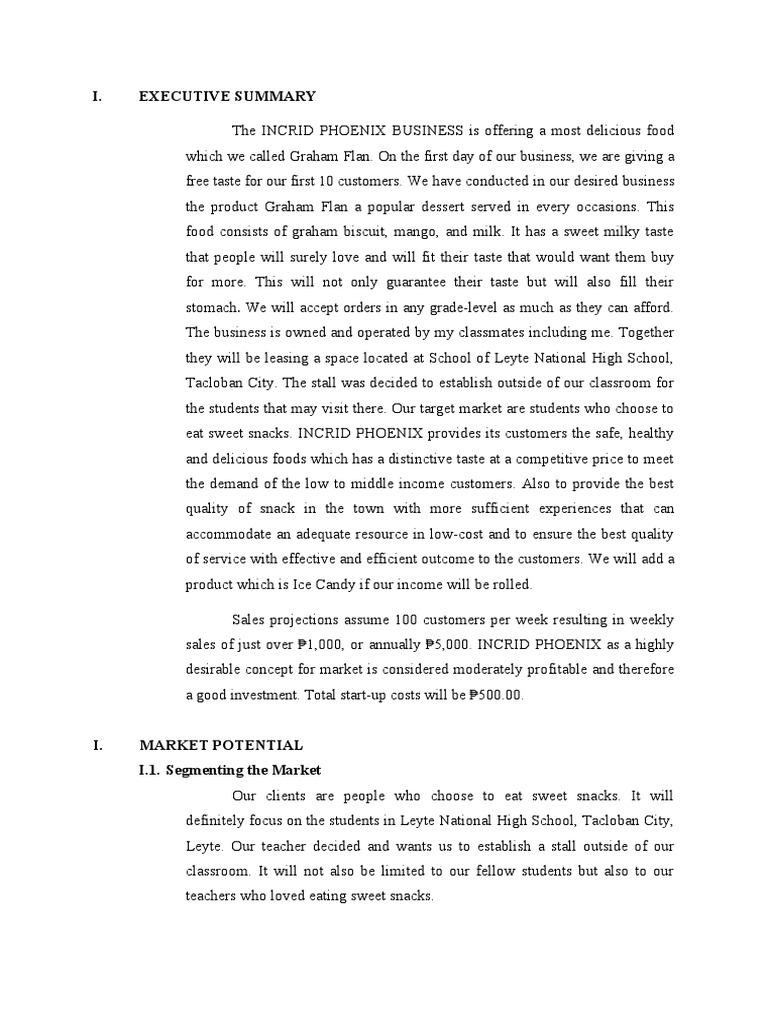 Projected Financials and Market Analysis for a Student-Run Snack ...