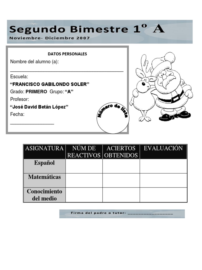 Examen Segundo Bimestre Primero Cricri Pdf