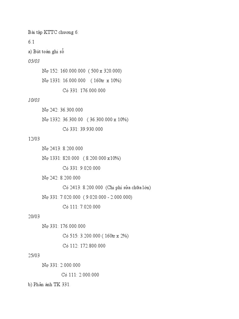 Bài tập KTTC chương 6- nhóm 3 | PDF