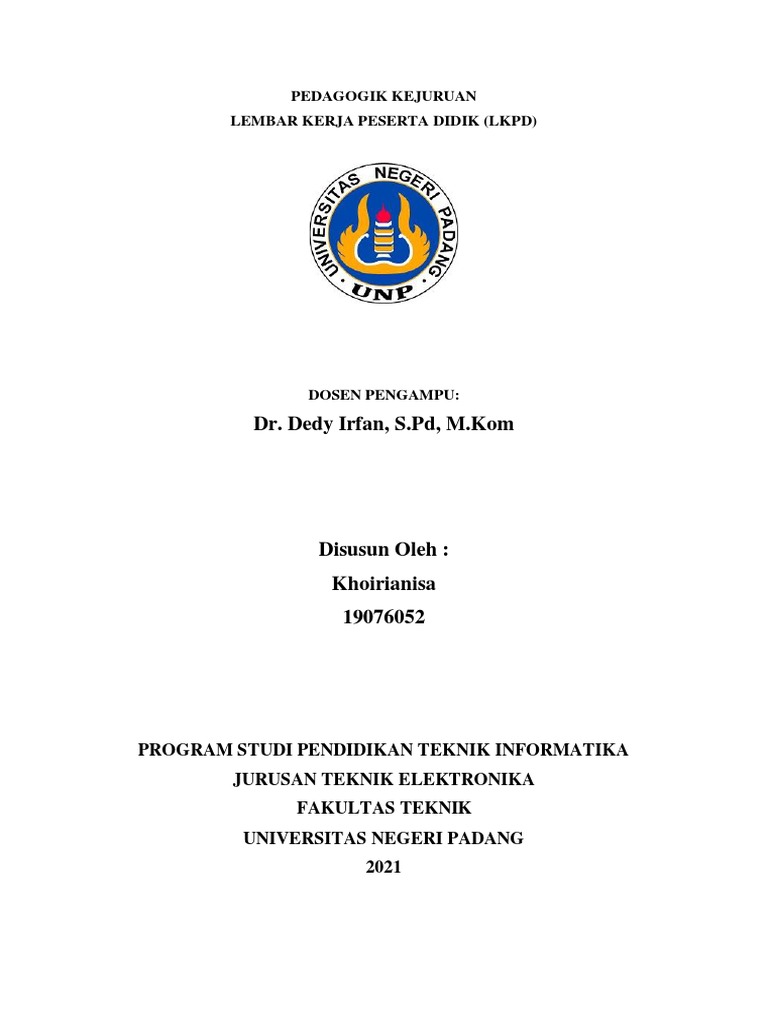 LKPD-RPL-KD 3.3&4.3-Khoirianisa 19076052 | PDF