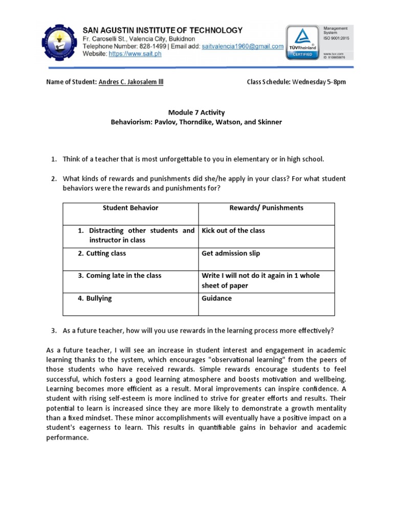 Module 7 8 Activities | PDF | Aggression | Cognitive Science