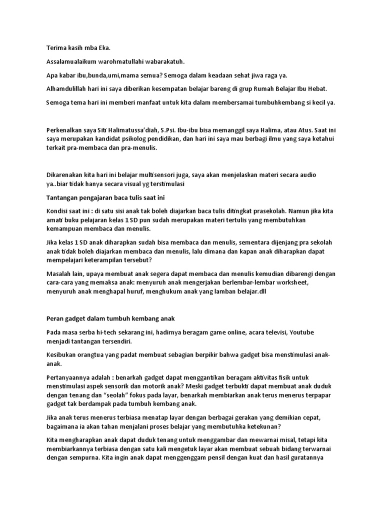 Tantangan Pengajaran Baca Tulis Saat Ini | PDF