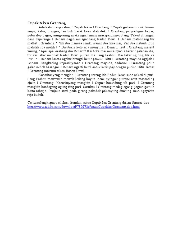 Cupak Lan Grantang | PDF