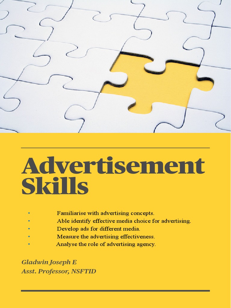Advertisement Skills - III Semester (Study Materials) | PDF ...