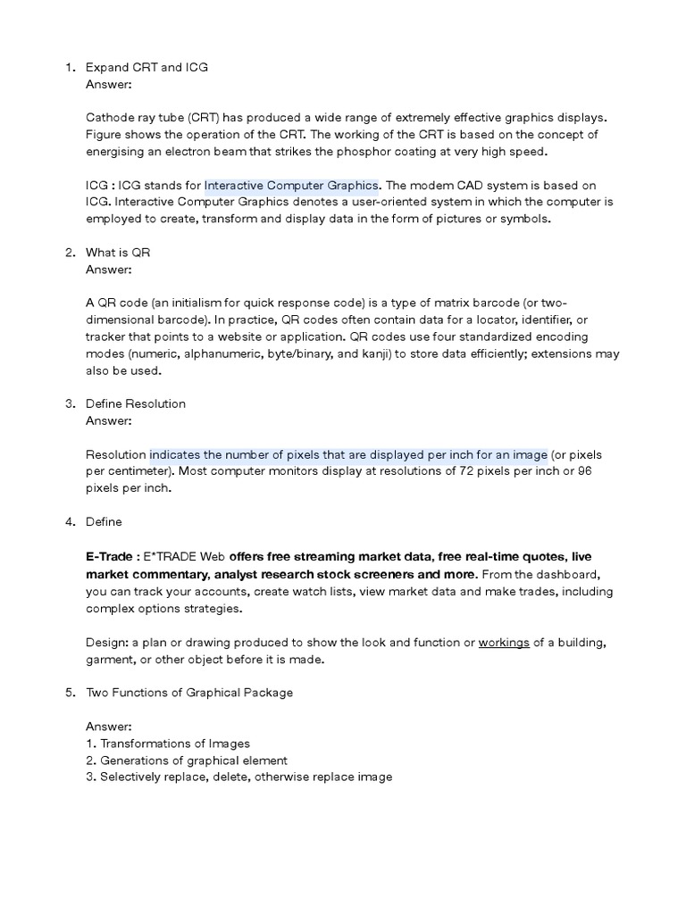 Overview of Computer Graphics Systems | PDF | Pixel | Multimedia
