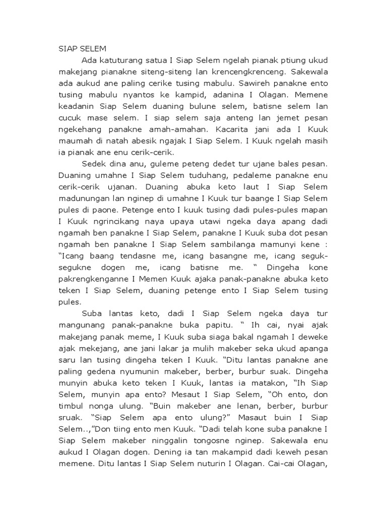 Satua SIAP SELEM | PDF