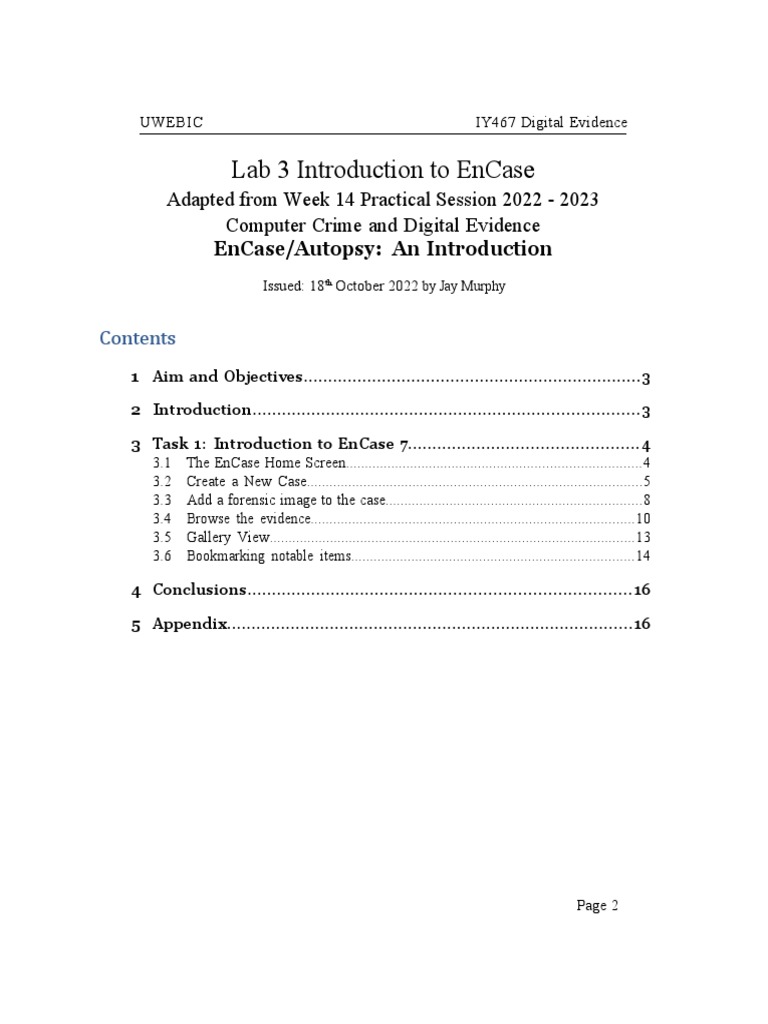IY467 Lab 3 - Intro To EnCase | PDF | Computer File | Virtual Machine