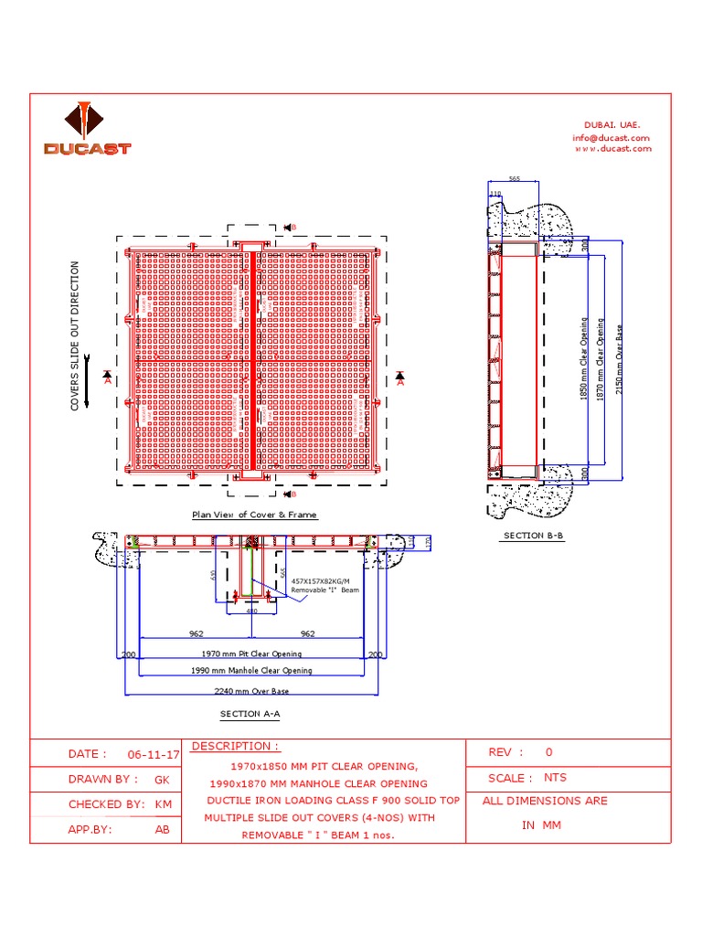 1850x1970mm F 900 (4-Part) With I - Beam - 1 Nos | PDF | Civil Engineering