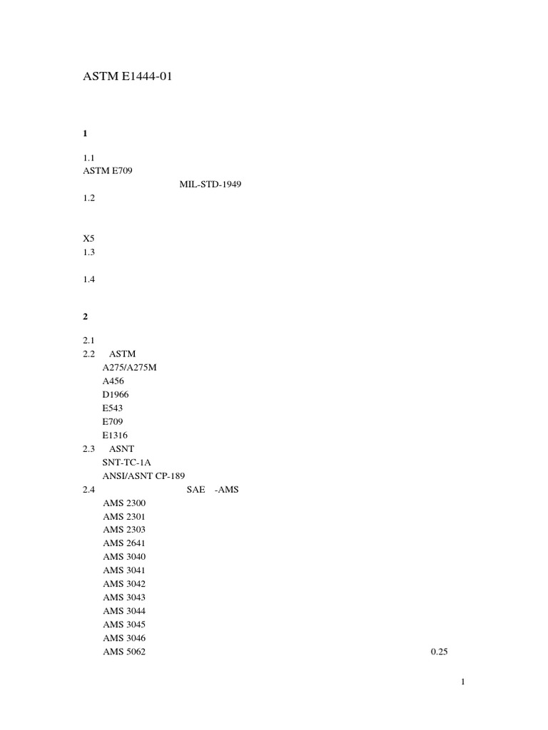 ASTM E1444-01 (正式中文版) 磁粉检验方法 | PDF