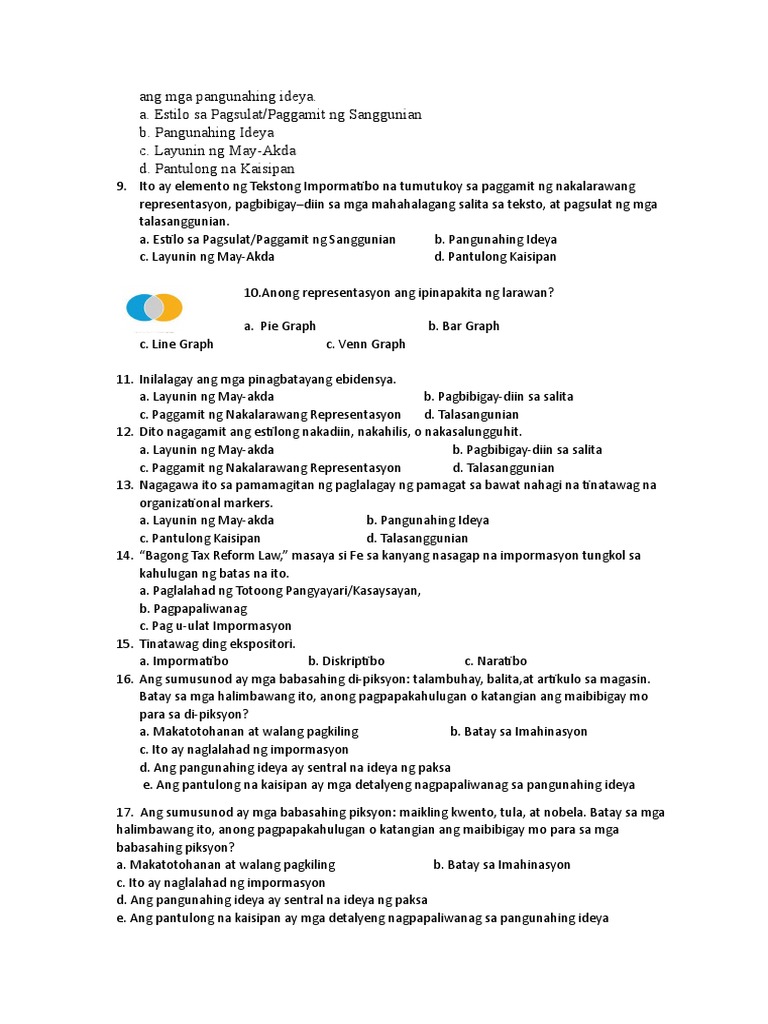 Ang Mga Pangunahing Ideya SA PAGBASA | PDF