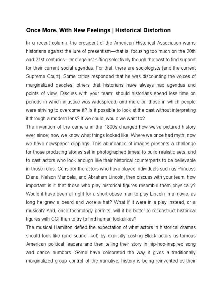 Historical Distortion-Reconstruction As Resurrection | PDF