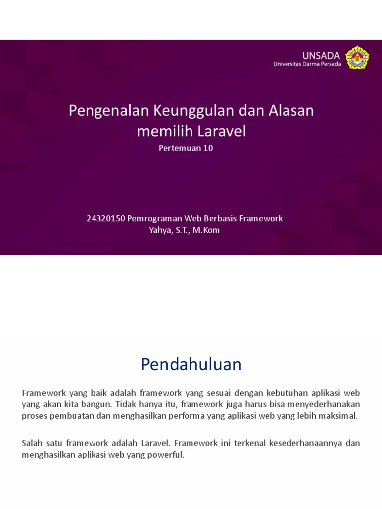 Framework-10-Pengenalan Laravel | PDF