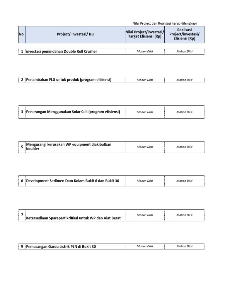 Template OPEX Bauksit Rev.1 | PDF