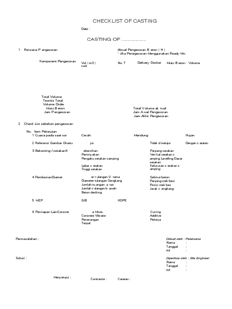 Dokumen - Tips - Contoh Form Pengecoran Lapangan | PDF