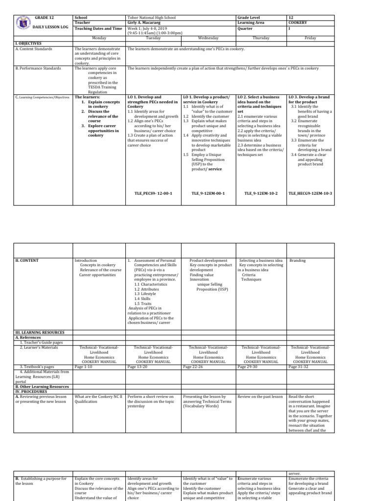 Week 1 cookery..PEC GM | PDF | Learning | Cognition