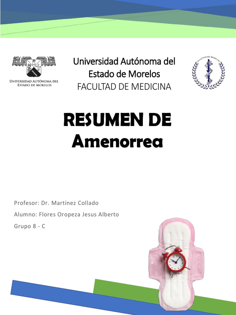 Amenorrea Resumen | PDF | Gonadotropina | Menstruación