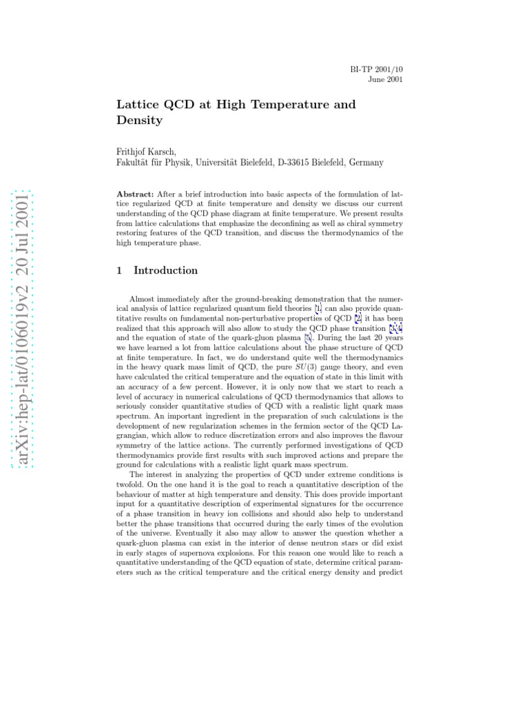 Lattice Qcd At High Temperature And Density Pdfdrive Pdf Quantum
