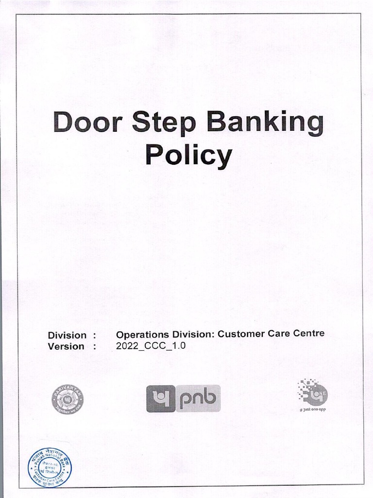 Door Step Banking Policy | PDF