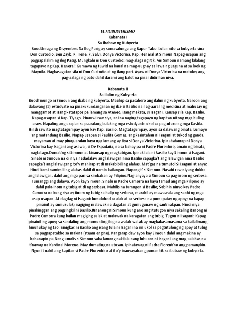 Kabanata I Sa Ibabaw NG Kubyerta: El Filibusterismo | PDF